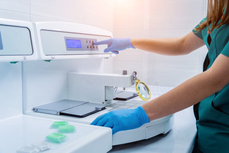 Laboratory Assistant Works at Paraffin Wax Dispenser Tissue Embedding ...