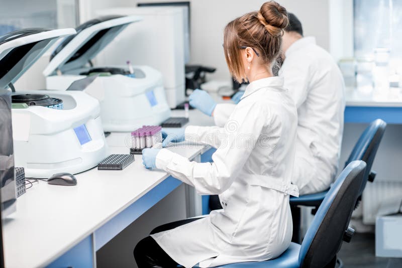 Two Laboratory Assistants Kids Stock Photo - Image of looking, chemical ...