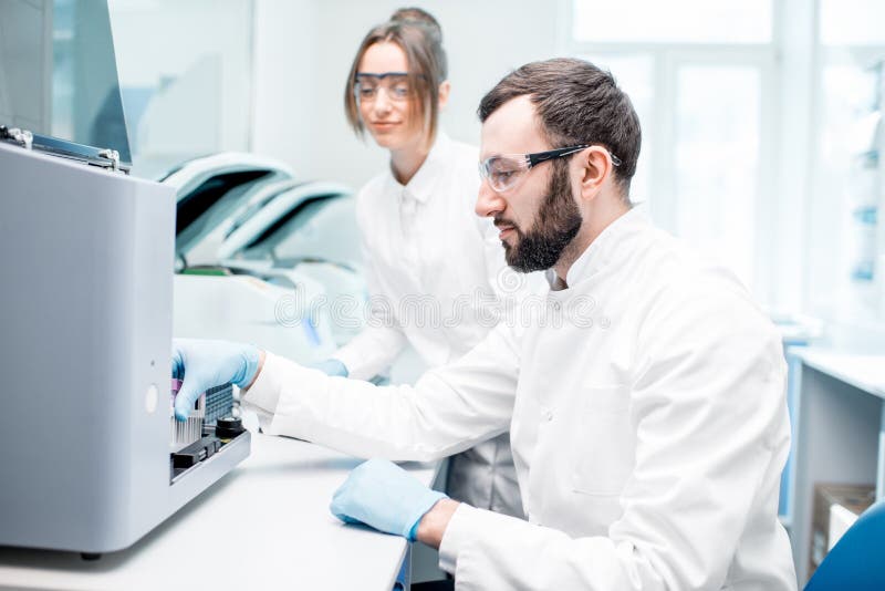Laboratory Assistants Making Analysis Stock Image - Image of person ...