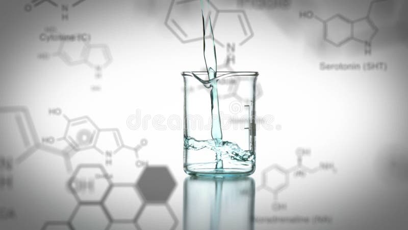 Laboratory Beaker with Data and Structural Formula of Chemical ...