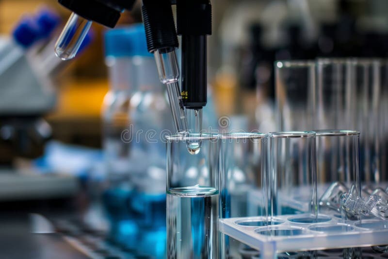 A Laboratory with a Beaker Filled with Liquid Stock Image - Image of ...