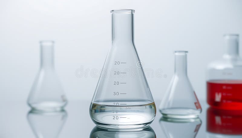 Laboratory Beakers and Flasks, Representing Science Experiments and ...