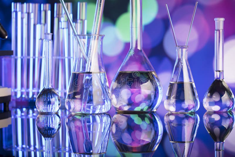 Laboratory - Science Experiment Concept Background. Stock Image - Image ...