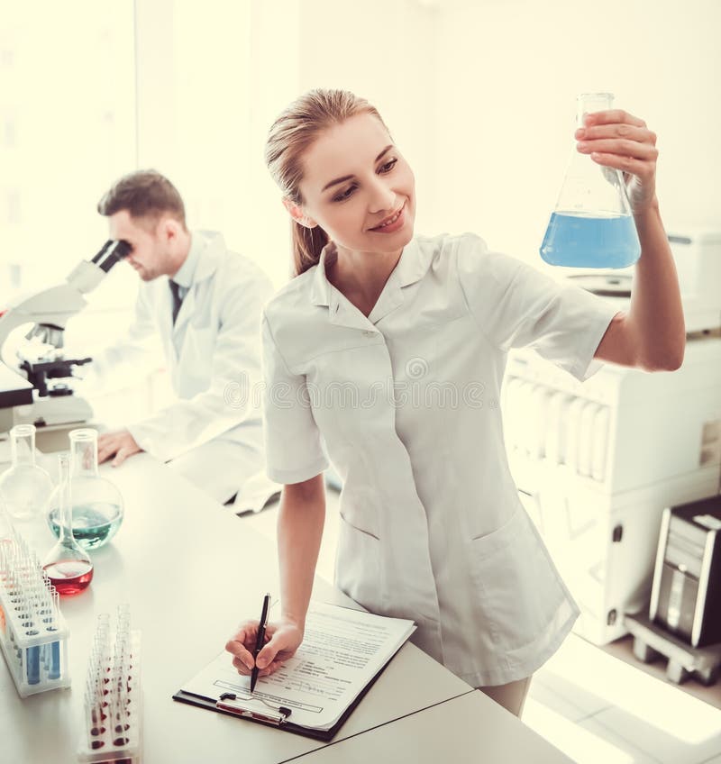 At the laboratory stock image. Image of male, exam, medicine - 90759455
