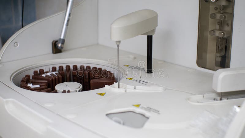 A Laboratory Biochemical Analyzer Analyzes Blood Serum Samples. the ...