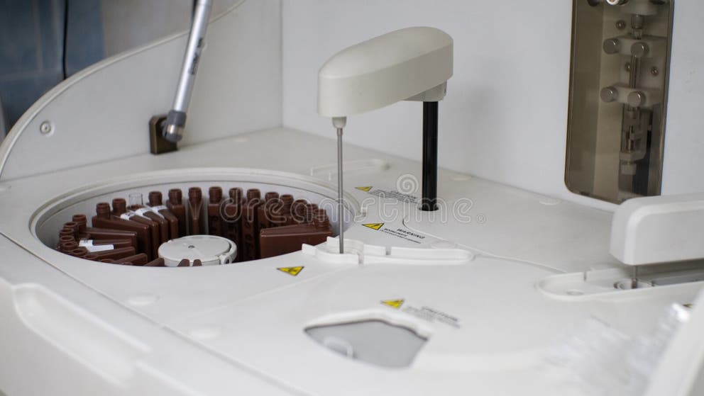 A Laboratory Biochemical Analyzer Analyzes Blood Serum Samples. the ...