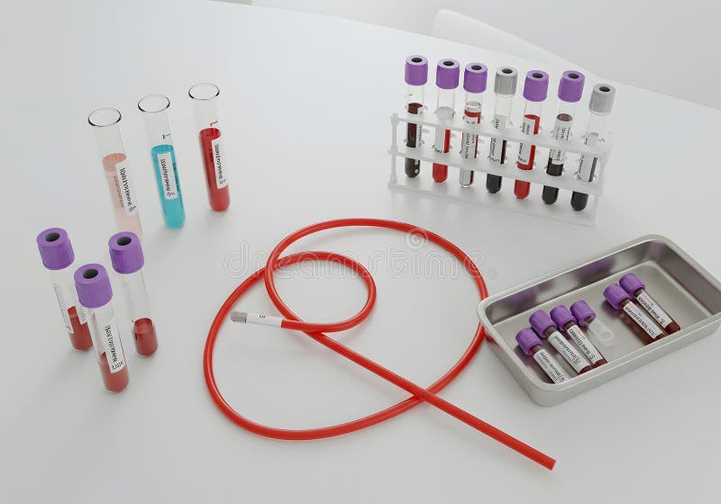 Laboratory Blood Test Tubes Collection Stock Illustration ...