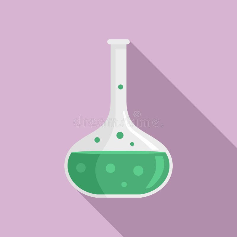 Laboratory Bottle Icon, Flat Style Stock Vector - Illustration of ...