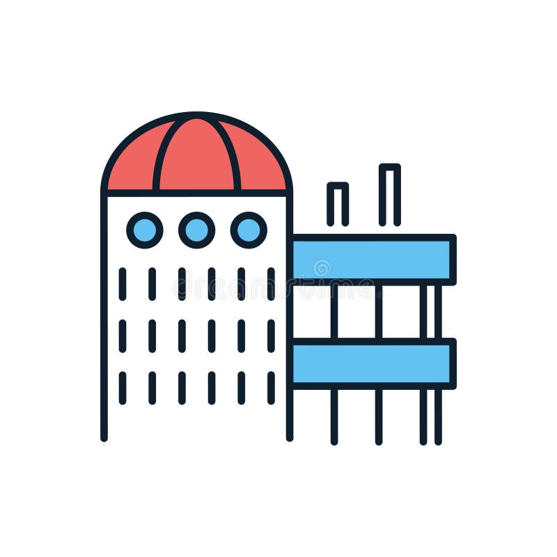 Laboratory Building Related Vector Thin Line Icon. Stock Vector ...