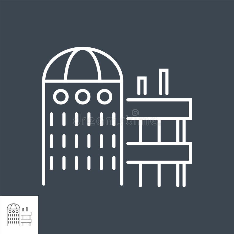 Laboratory Building Related Vector Thin Line Icon. Stock Vector ...