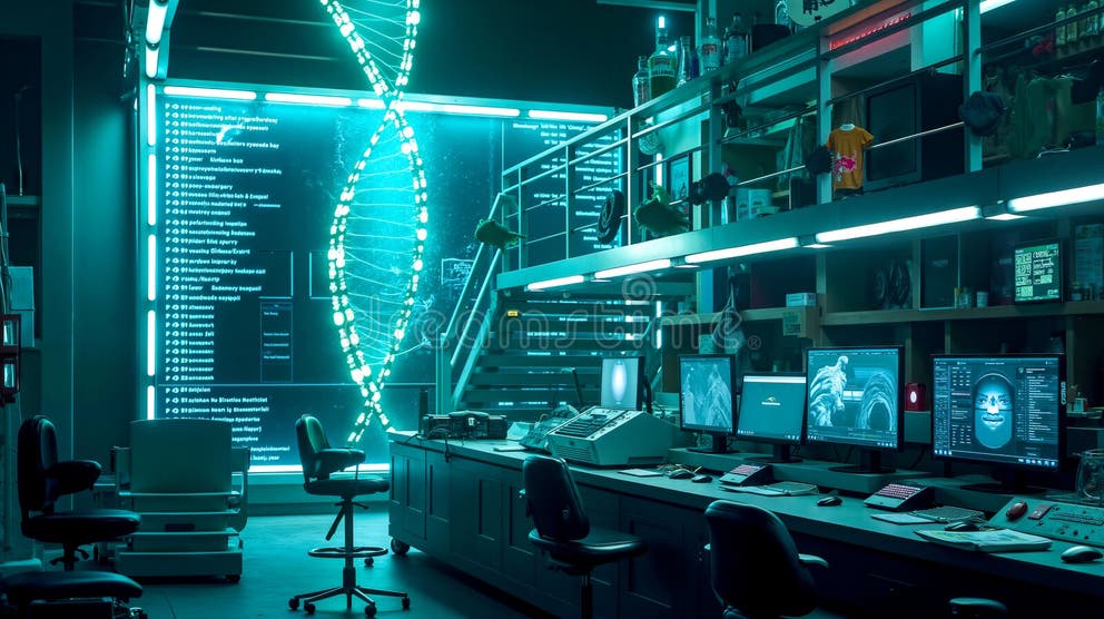 A Laboratory with a Bunch of Computers and Monitors Stock Photo - Image ...