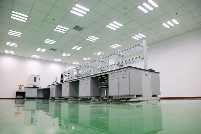 Laboratory Cabinet and Clean Floor Stock Image - Image of green, tidy ...