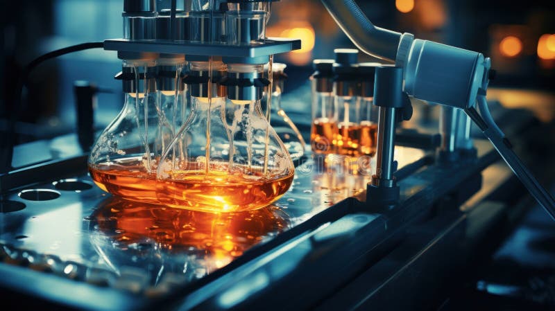 Laboratory Centrifuge Processing a Chemical Solution Stock Illustration ...