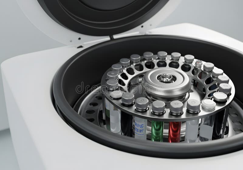 Laboratory Centrifuge with Test Tubes Stock Illustration - Illustration ...