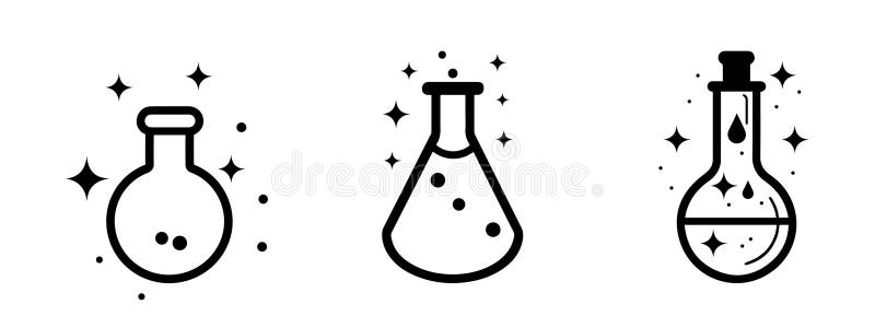 Laboratory Chemical Flask Symbols Collection - Different Vector ...