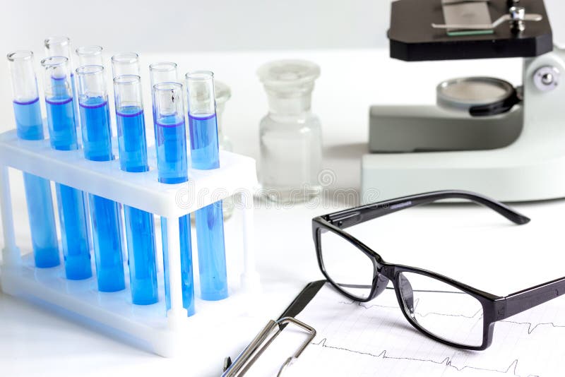 Laboratory, Chemistry and Science Concept on White Background Stock ...