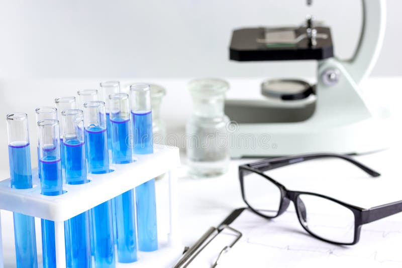 Laboratory, Chemistry and Science Concept on White Background Stock ...