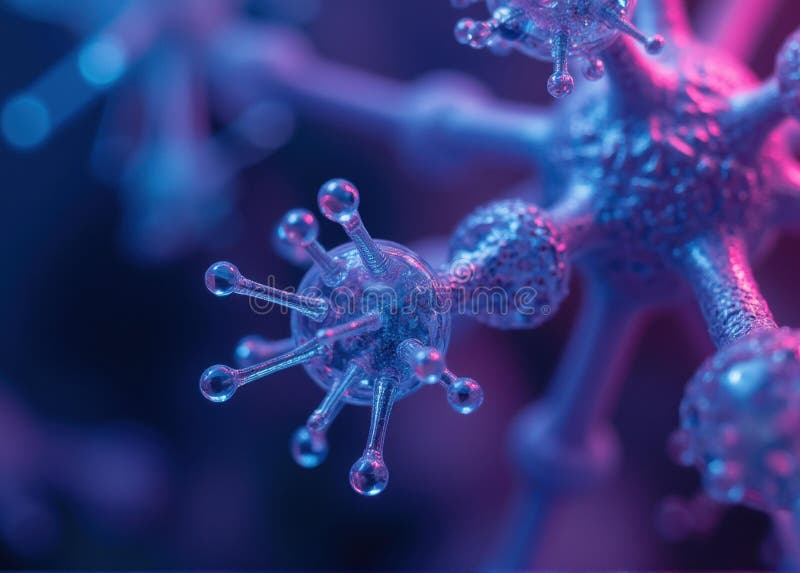 Laboratory Close-up Abstract Image of Microscopic Virus Structure Stock ...