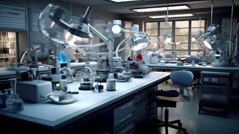 Laboratory with Complex Equipment, Science Office Stock Illustration ...