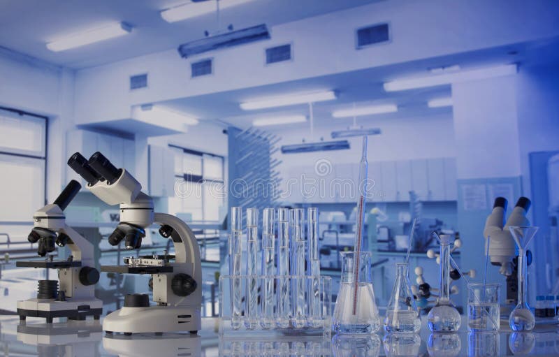Laboratory Concept . Modern Scientific Laboratory Interior. Stock Image ...