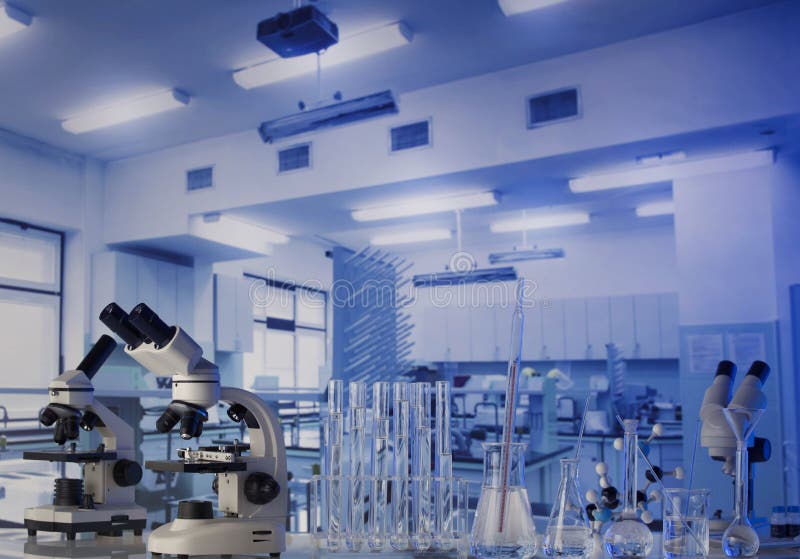 Laboratory Concept . Modern Scientific Laboratory Interior. Stock Image ...