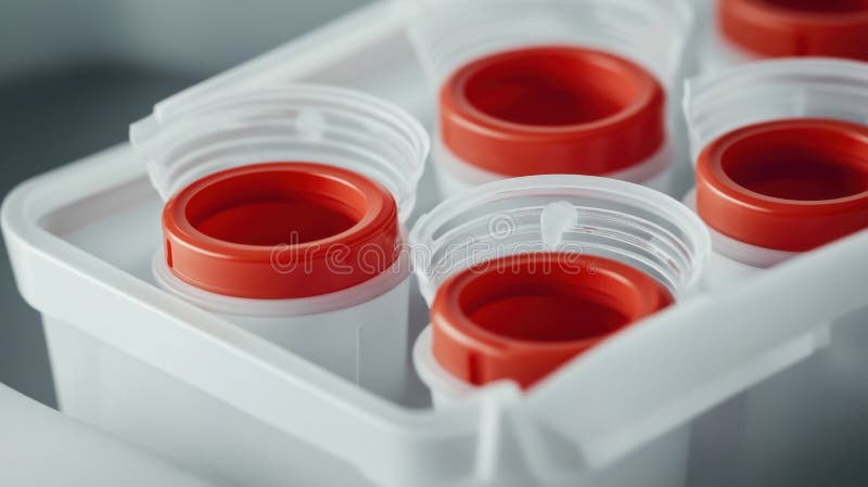 Laboratory Containers with Analyzes for Medical Research Stock Image ...