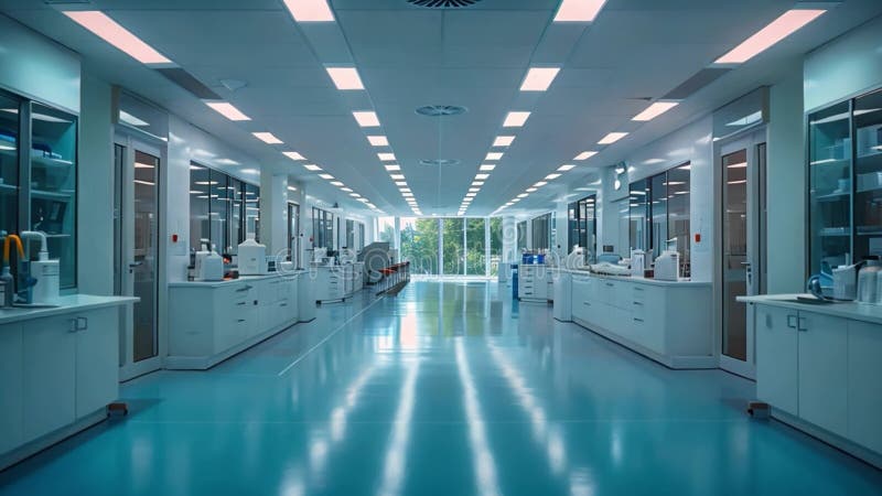 Laboratory Corridor with Bright Lighting Stock Video - Video of ...