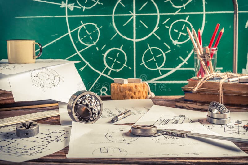 Laboratory Design of Mechanical Parts Stock Image - Image of milling ...