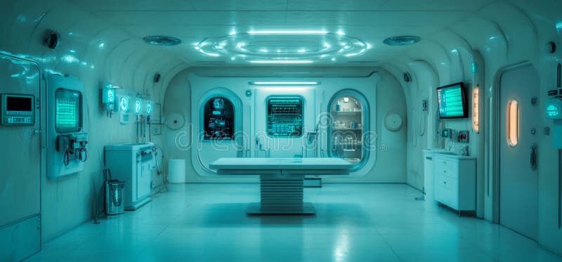 A Laboratory, Devoid of Clutter, Features Pristine White Walls, a ...