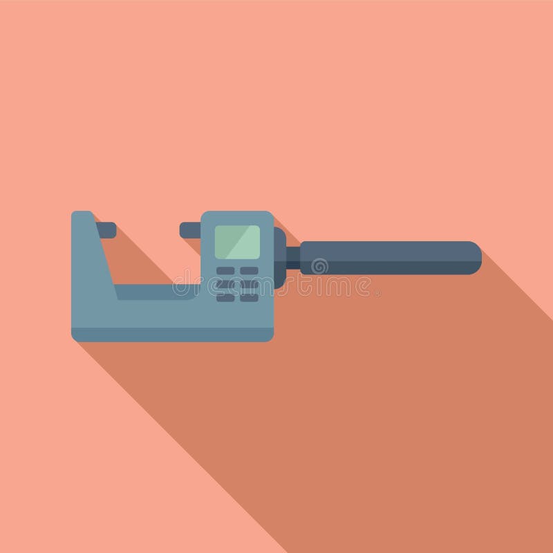 Laboratory Digital Micrometer Icon Flat Vector. Number Scale Precise ...