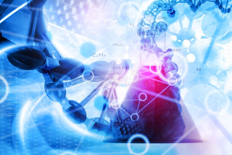 Laboratory DNA background stock illustration. Illustration of flask ...