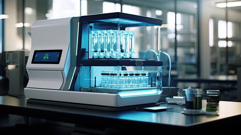 Laboratory Dna Sequencing Machine Stock Illustration - Illustration of ...