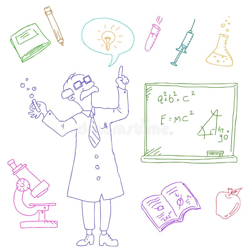 Laboratory doodles stock vector. Illustration of formula - 18361840