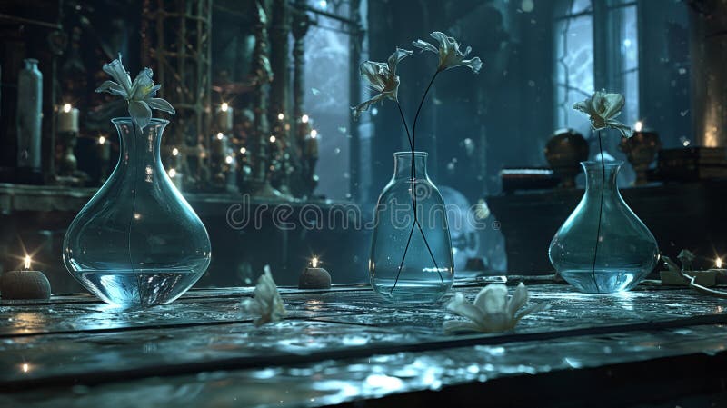In a Laboratory of Elemental Alchemy, AI Generated Stock Illustration ...