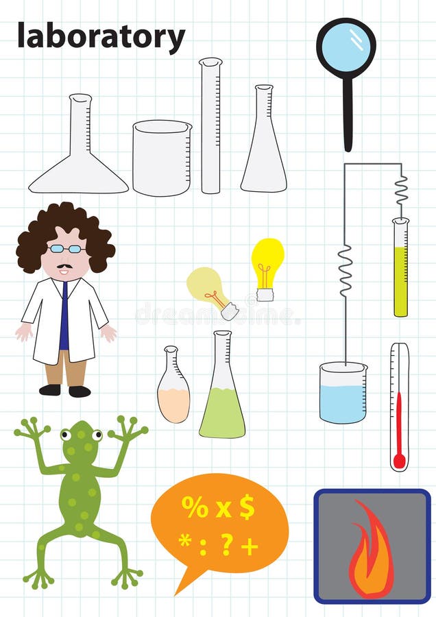 Laboratory Elements. Vector Illustration Decorative Design Stock Vector ...