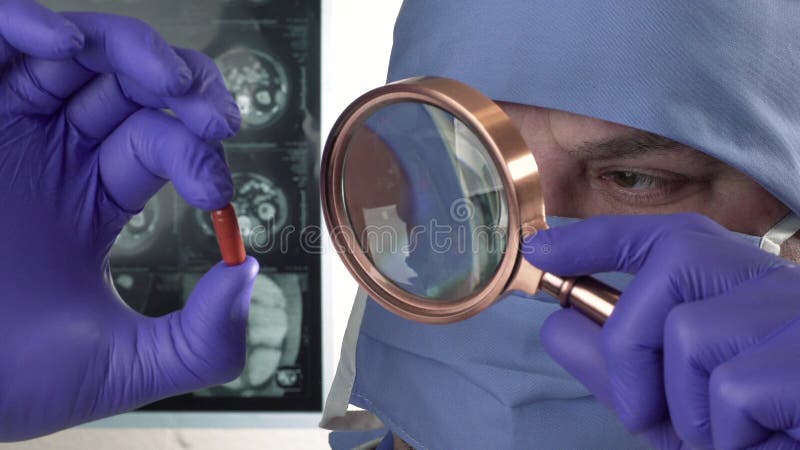 Laboratory Employee Working on New Medication Project and Studying ...