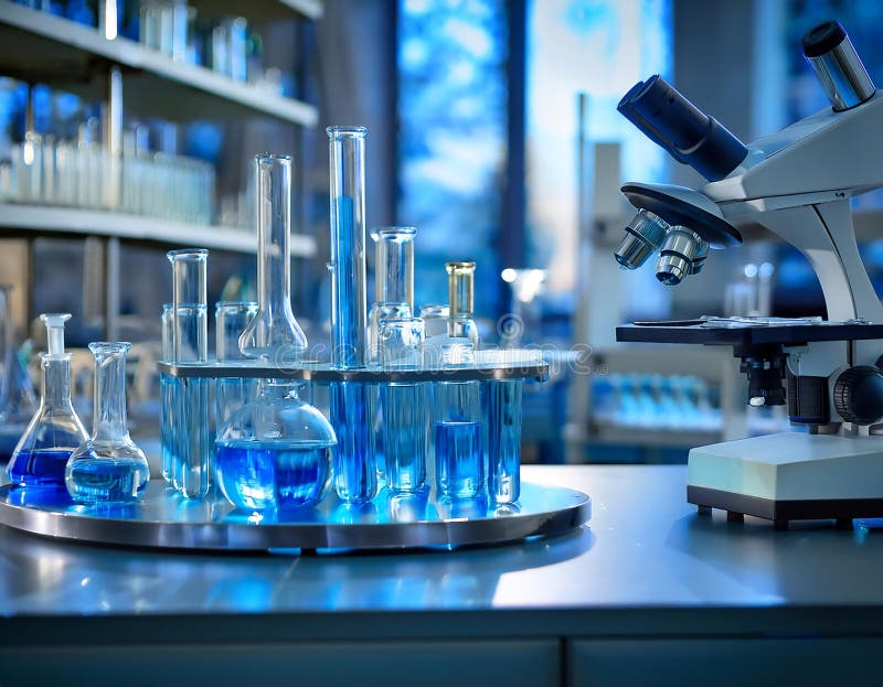 Laboratory Environment Featuring Lab Equipment, Test Tubes, and ...