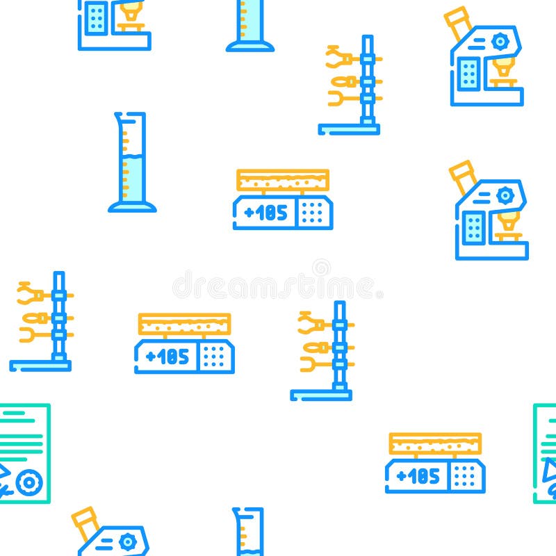 Laboratory Equipment for Analysis Icons Set Vector Stock Vector ...