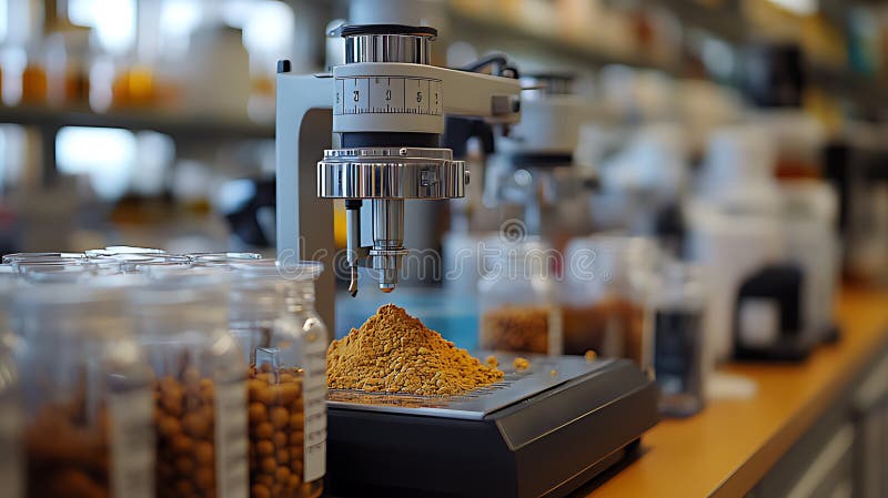 Laboratory Equipment Analyzing Food Sample on Scale Stock Illustration ...