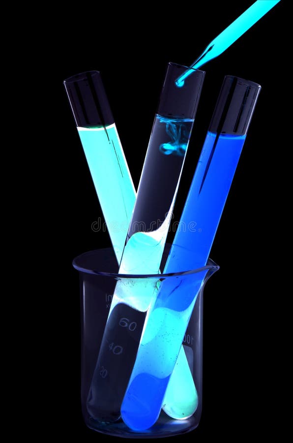 Laboratory Equipment and Chemical Solutions. Stock Image - Image of ...