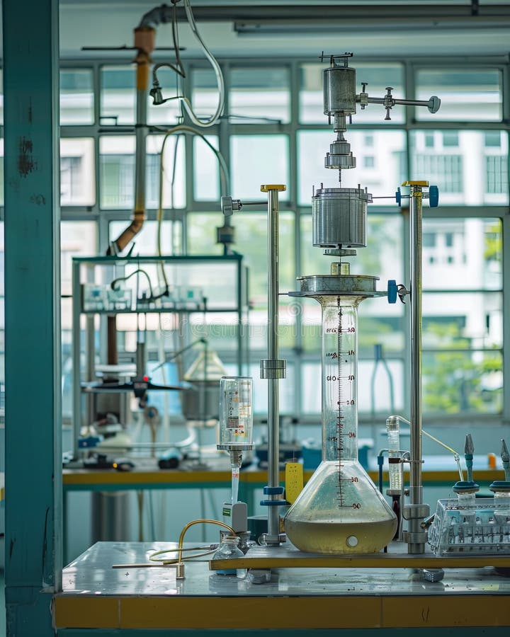 Laboratory Equipment for Chemistry Experiment Setup Inside a Test ...