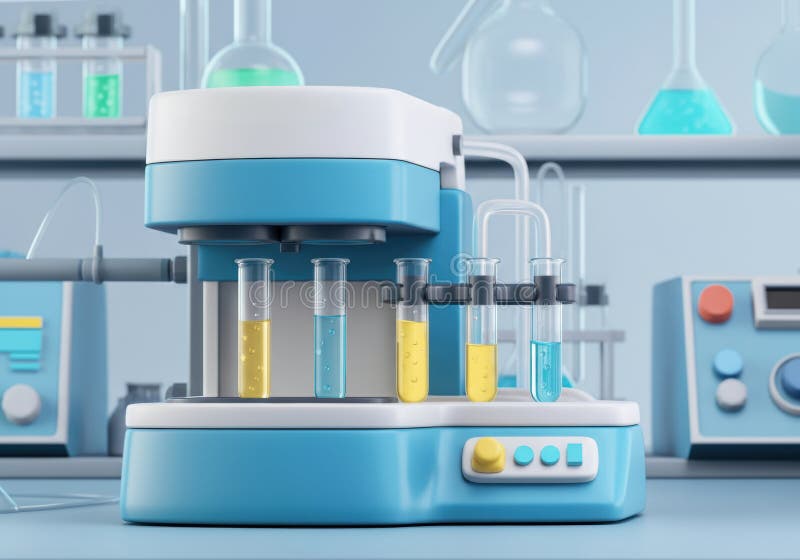 Laboratory Equipment with Colorful Test Tubes for Scientific ...