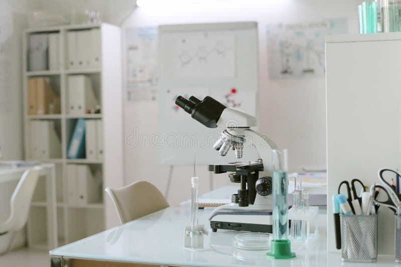 Laboratory Equipment Featuring Modern Microscope Stock Photo - Image of ...