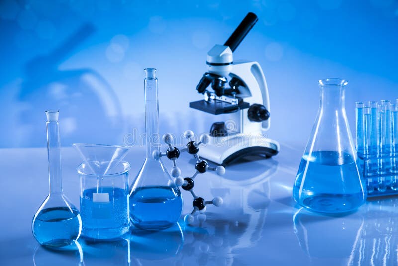 Laboratory Equipment, Glass Filled Background Stock Photo - Image of ...