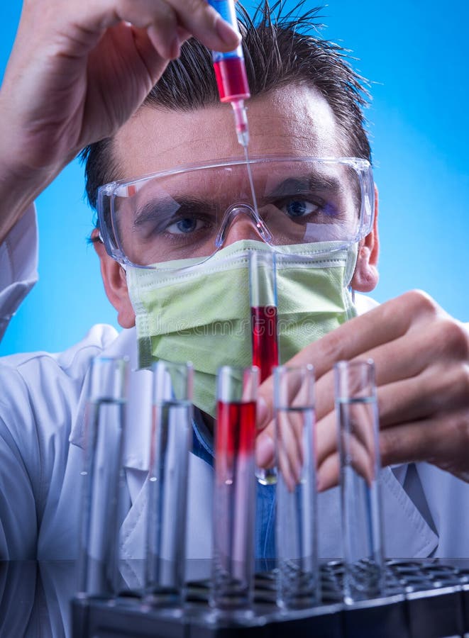 Laboratory Equipment, Man in the Lab Experimenting Stock Image - Image ...