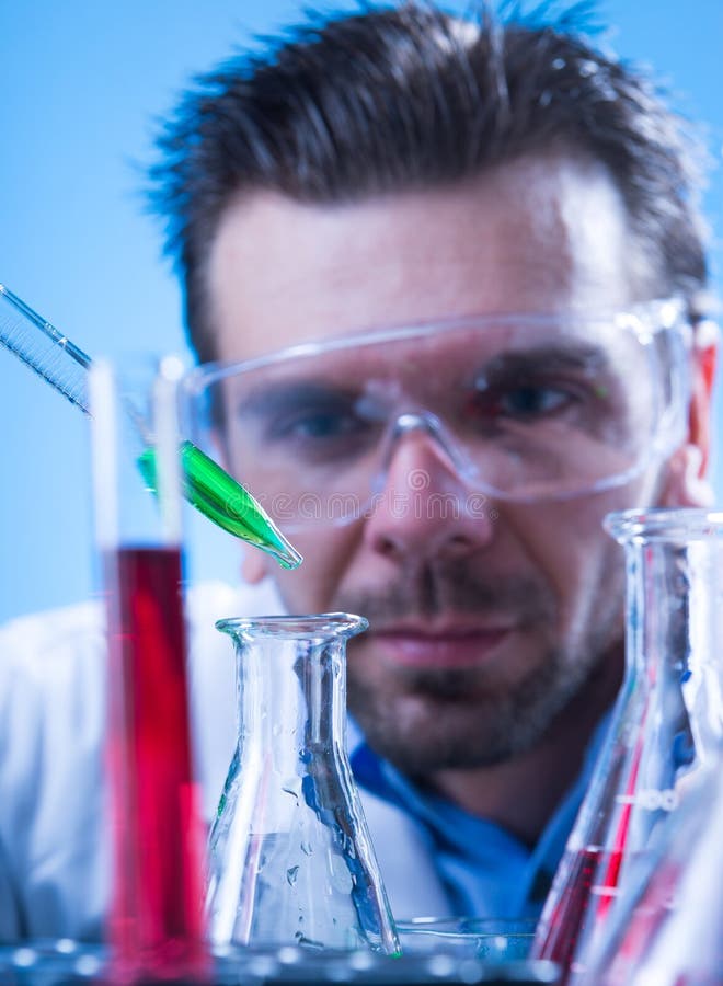 Laboratory Equipment, Man in the Lab Experimenting Stock Photo - Image ...
