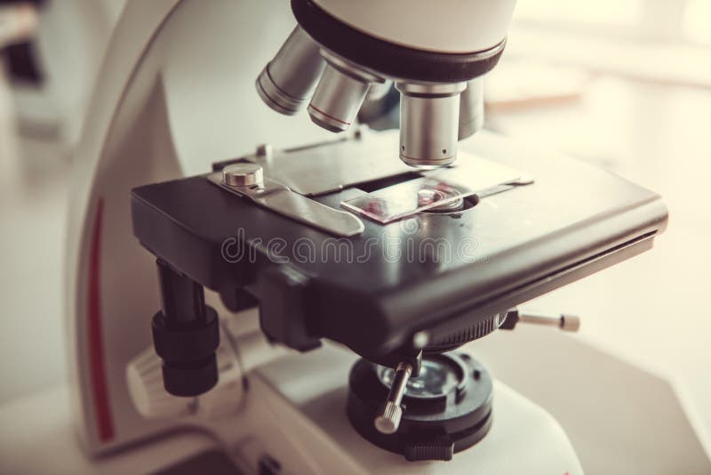 The laboratory equipment stock image. Image of microscope - 91627403