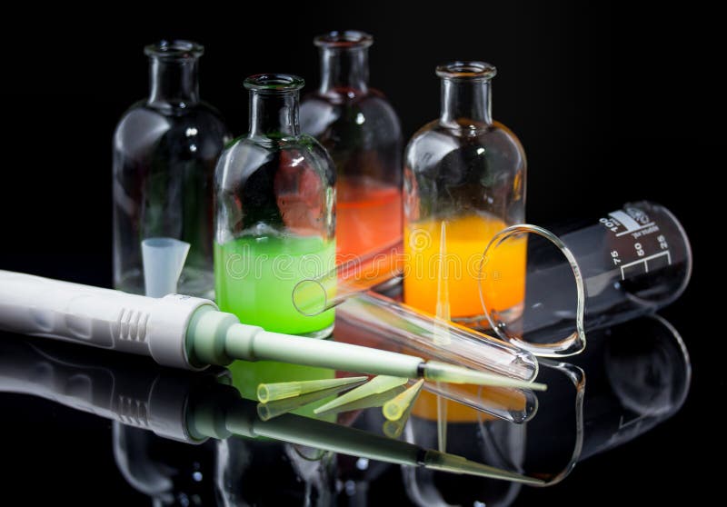 Pipette and Test Tube in Laboratory Stock Photo - Image of ...