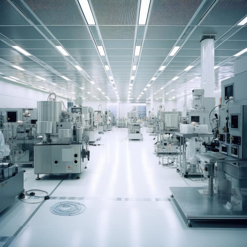 Laboratory with Equipment for the Production of Microchips Stock ...