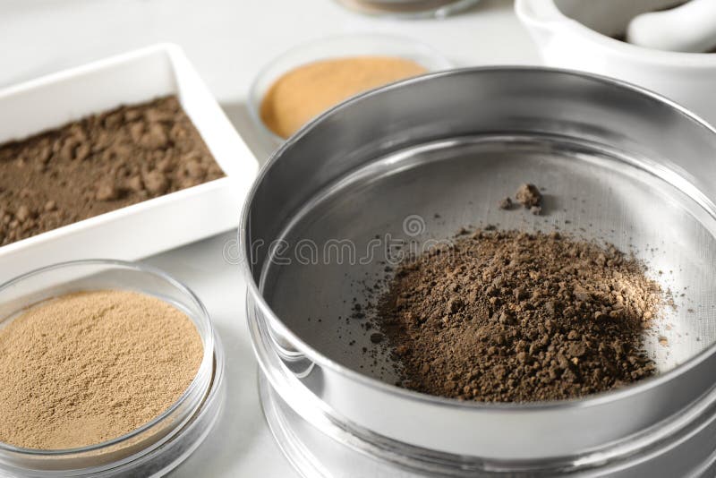 Laboratory Equipment for Pulverizing and Sieving of Soil Samples Stock ...